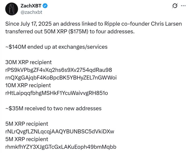 XRP dump: Ripple co-founder under fire for moving $175M XRP near highs — TradingView News