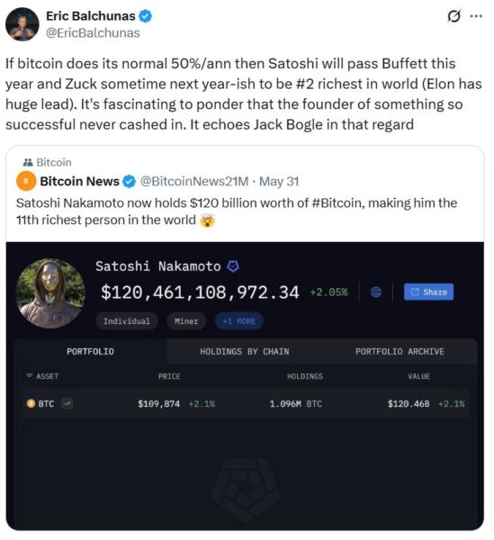 Bitcoin creator Satoshi Nakamoto is the world’s 11th richest person — TradingView News