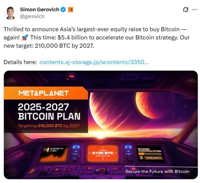 Metaplanet shares jump after $5.4B plan to buy Bitcoin — TradingView News