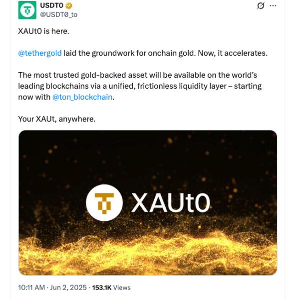 USDT0 launches omnichain version of Tether gold stablecoin on TON — TradingView News