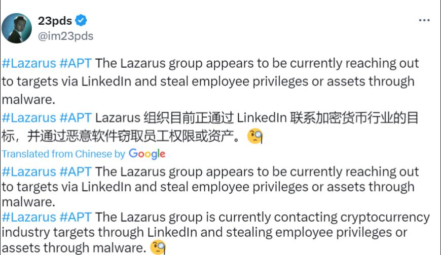 North Korean Lazarus hacker group using LinkedIn to target and steal assets: Report ...