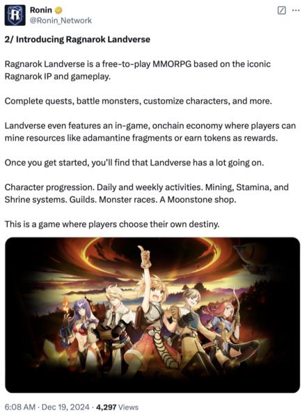 Ragnarok Landverse: Genesis to debut on Ronin in early 2025 — TradingView News