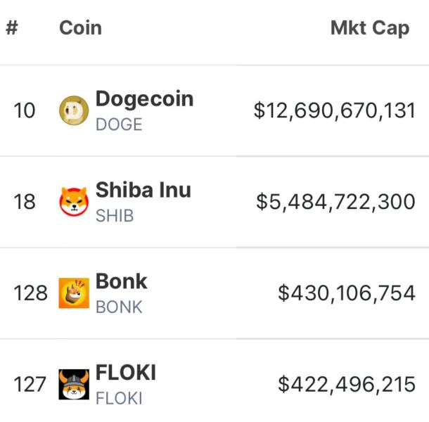 Solana’s BONK Climbs To 3rd Place In Dog Coin Market Cap, Leaving FLOKI Behind — TradingView News