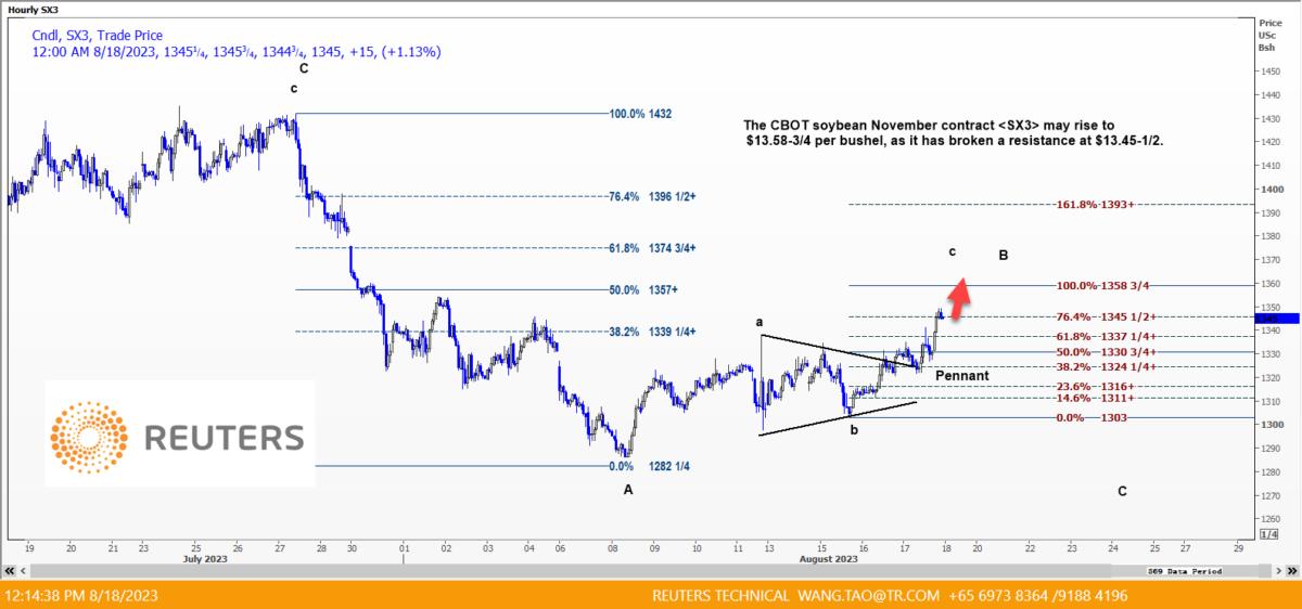 CBOT soybeans may rise to $13.58-3/4 — TradingView News