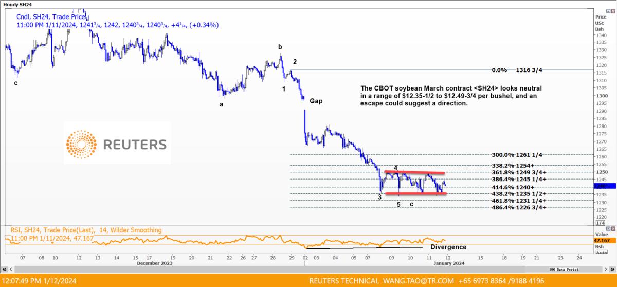 CBOT soybeans look neutral in $12.35-1/2 to $12.49-3/4 range — TradingView News