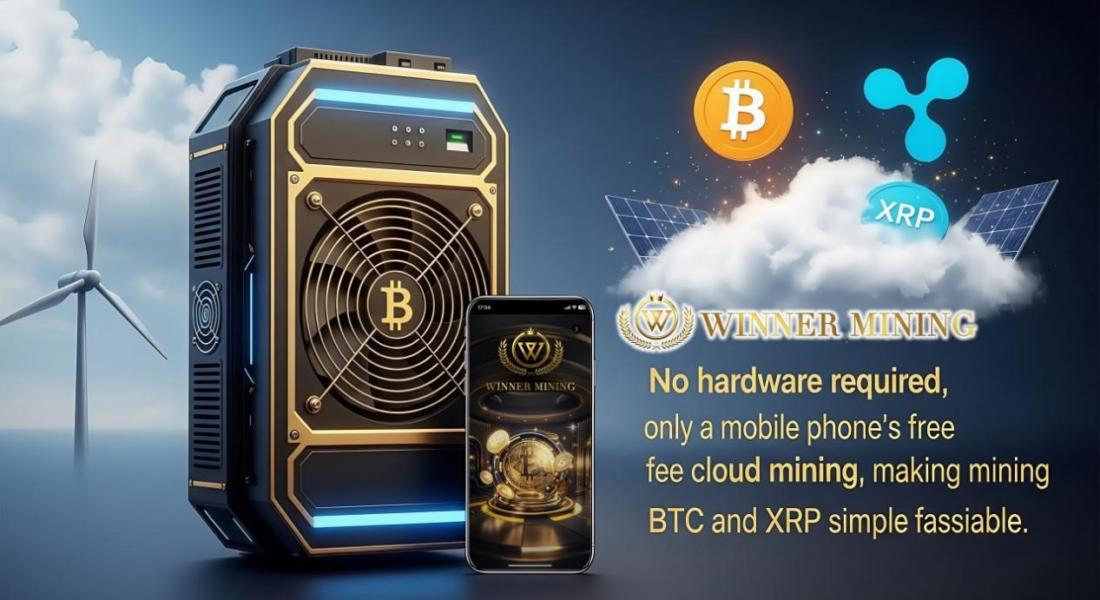 The cryptocurrency week craze swept the world, WinnerMining free cloud mining APP helps users ...